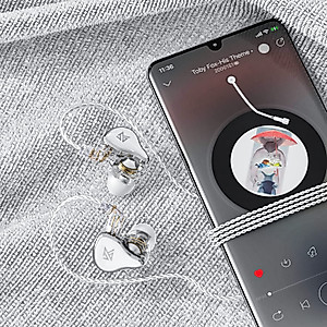 KZ ZAS in-Ear Headphones Wired, Headset Metal Frame, IEM Earphones,16-Unit Hybrid High-Frequency 7BA+10mm Dual DD HiFi Stereo Sound Earphones Noise Cancelling Earbuds(White, No Mic)