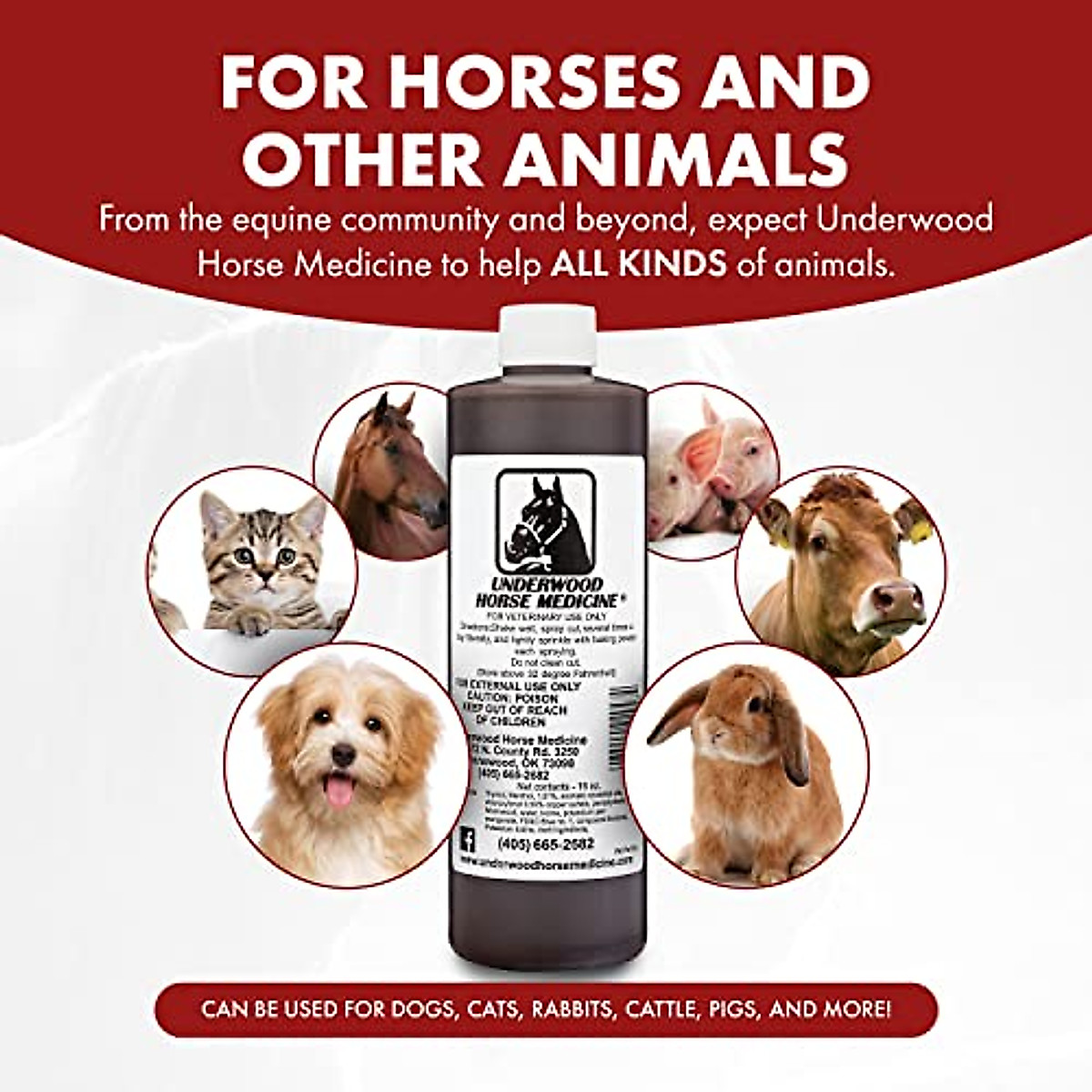 Topical Wound Spray Kit - 16 oz Refill Bottle w/ Baking Powder, Funnel, Spray Trigger, & Shaker - No Sting Antiseptic Spray for Wounds for Faster Healing - Wound Care for Equine and Other Farm Animals