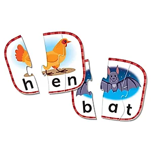 Learning Resources 3-Letter Word Puzzle Cards, Kindergarten Readniness, Self Correcting Puzzles, Ages 3+