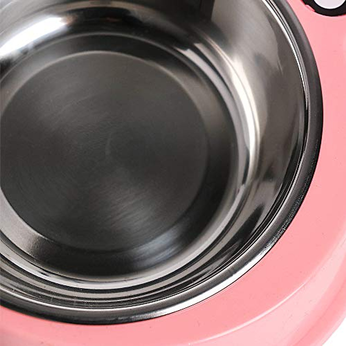 Double Dog Cat Bowls Premium Stainless Steel Pet Bowls with No-Slip Stainless Steel Cute Modeling Pet Food Water for Feeder Dogs Cats Rabbit and Pets