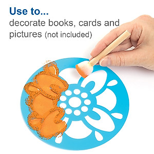 Baker Ross FE763 Rangoli Stencils - Pack of 8, Washable Stencils for Kids to Decorate Cards, Pictures, Painting and Printing Projects