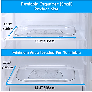 2PCS Kitchen Cabinet Organizer, Non-Skid 360 Rotating Lazy Susan, Pantry Organizers and Storage, Turntable for Refrigerator Organizing, Fridge Swivel Tray (10.2 X 13.8 inches),2pcs