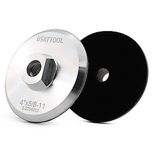 BSRTTOOL 4 Inch Aluminum Backer Pad - Hook Loop Backing Pad 5/8"-11 Thread Angle Grinder Use (4 INCH)