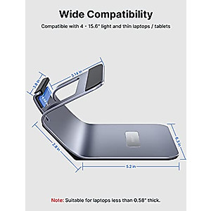 JSAUX Laptop Stand for Desk, Aluminum 2 in 1 Computer Riser and Tablet Stand, Ergonomic Notebook Holder Compatible with MacBook Air Pro, iPad Air Pro, Dell XPS, HP, Lenovo, More 10-15.6” Devices