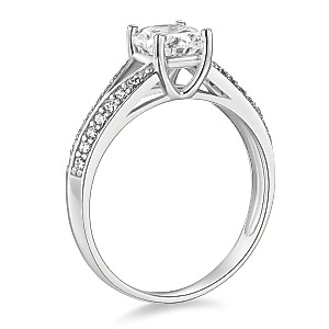 14k White Gold Solid Wedding Engagement Ring - Size 4