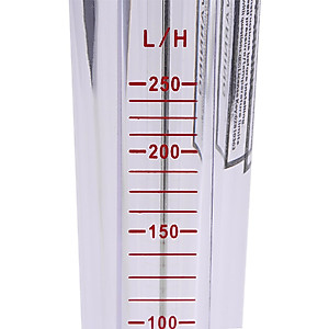 Akozon Rotameter Water Flow Meter Plastic Tube Type 25-250L/H Instantaneous Liquid Water Flow Meter Tube Flowmeter DN15 for Fertilizer l Fiber