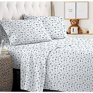 LITTLE CELEBRITY Full Sheet Set | Kids Sheet & Pillowcase Sets | Full Sheets for Boys Girls, Fitted Sheet, Top Sheet, 2 Pillowcases | Full Sheets Set | Full Bed Sheets | Bed Sheets Full (Dino Jungle)