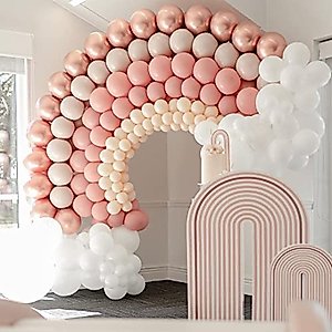 235 pcs Rainbow Balloon Arch Garland Kit Happy Birthday Boho Balloons Dusty Pink White Rose Gold Nude Balloons Baby Shower Wedding Anniversary Bridal Shower Party Decorations Backdrop
