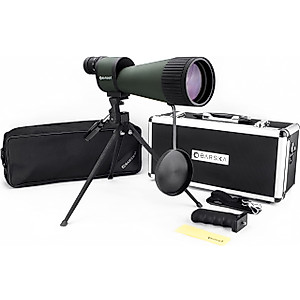 BARSKA Benchmark 25-125x88 Waterproof Straight Spotting Scope, Green/ Black
