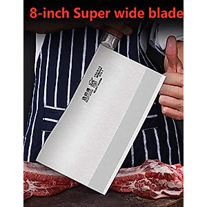 SELECT MASTER Meat Cleaver - Professional Chinese Chef Knife - Heavy Duty Bone Chopper Kitchen Knife - Super Thick Blade - for Home & Restaurant from