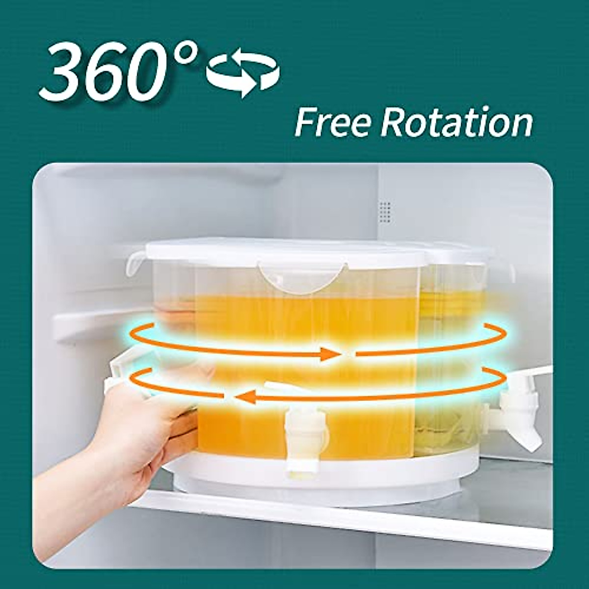 1.45 Gallons Beverage Dispenser with Spigot, Rotate 360° Removable Plastic Juice Dispenser, with Dust-Proof Lid & Large Capacity Removable Stand