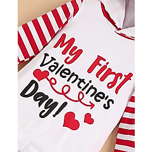 My First Valentine’s Day Newborn Baby Boy Girl Romper Hoodie Jumpsuit One Piece Outfit Set Newborn White