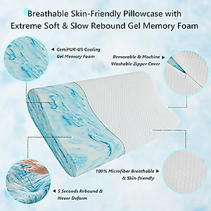 Homemate Neck Pillow Memory Foam Pillows - Ergonomic Pillow for Neck Shoulder Pain Relief Bed Pillow for Sleeping Orthopedic Cervical Pillow Support for Side Back Stomach Sleeper-Queen Size