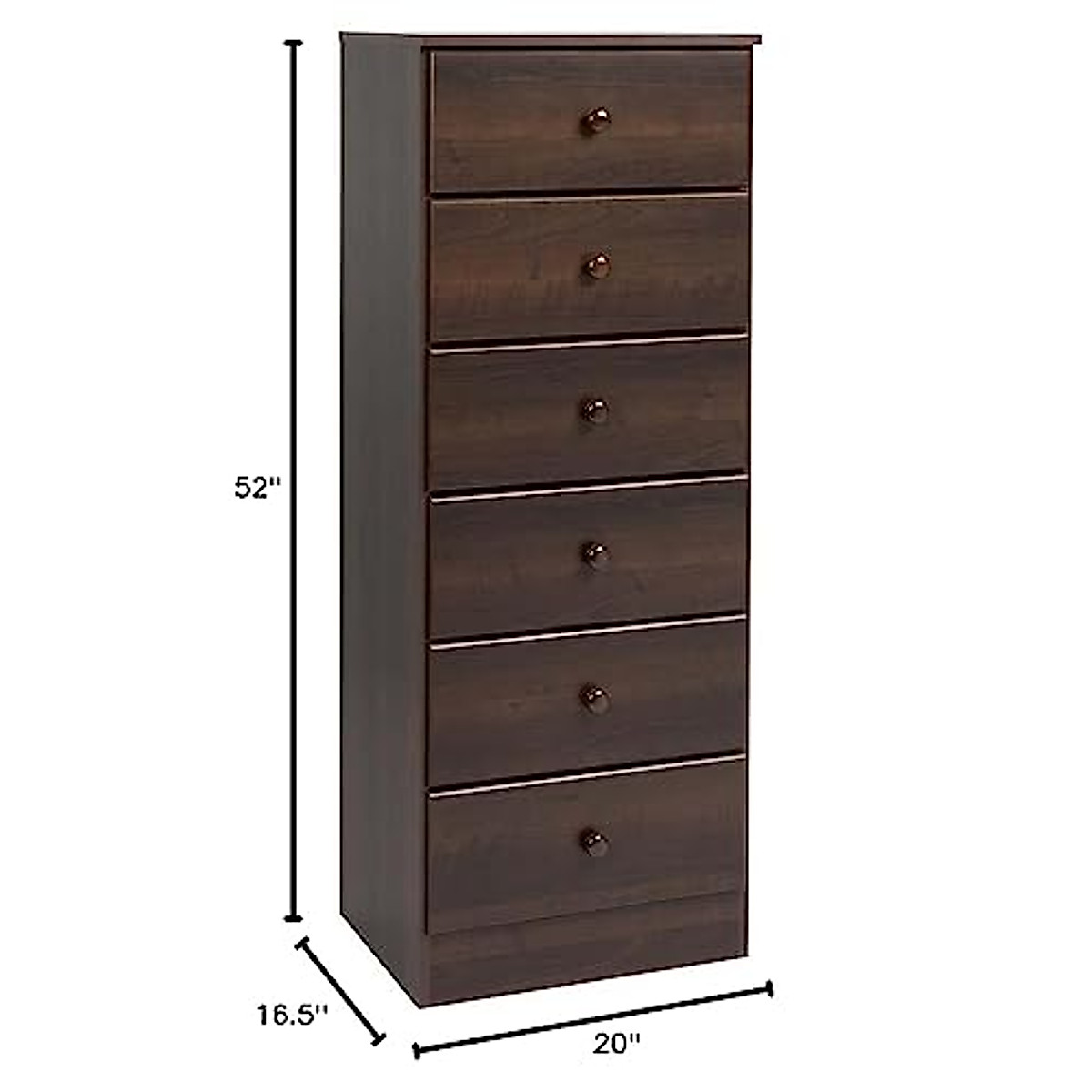 Prepac Astrid 6 Drawer Tall Chest, Espresso & Fremont 5 Drawer Chest, Espresso Brown
