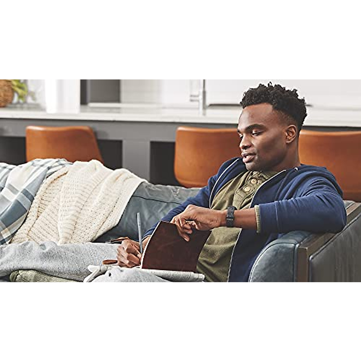 Fitbit Charge 5 Hook & Loop Accessory Band, Official Product, Charcoal, Small