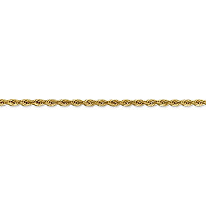 Sonia Jewels 14k Yellow Gold 3mm Rope Chain Necklace - with Secure Lobster Lock Clasp 24"