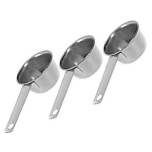 3pc STAINLESS STEEL ALAZCO COFFEE MEASURING SCOOP 1/8 CUP - Kitchen Baking Cooking Measuring Scoop Spice Herbs Salt Sugar Flour Cocoa Protein Powder Keto Cream Scoop