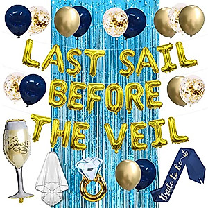 Last Sail Before The Veil Bachelorette Banner Nautical Bachelorette Party Decorations Bachelorette Party Favors Nautical Bridal Shower Decorations Bachelorette Balloons Cruise Bachelorette Party Veil