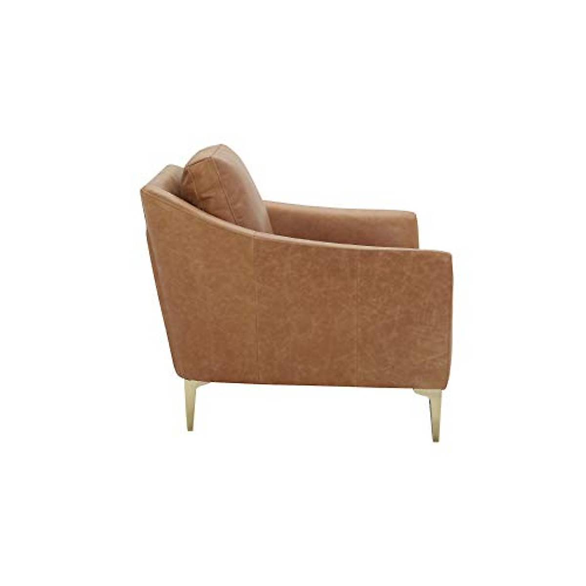 Amazon Brand – Rivet Alonzo Contemporary Leather Living Room Accent Chair, 39"W, Cognac