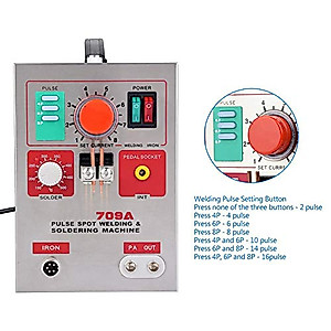 Battery Spot Welder, 150-450°C Fixed Welding Lithium Battery Spot Welder 20Vdc Adjustable Needle 3.2kW for Electrocar(US Plug 110V)
