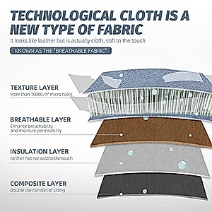 Dowinx Gaming Chair Breathable Fabric Office Chair with Pocket Spring Cushion and Massage Lumbar Support, High Back Ergonomic Computer Chair Adjustable Swivel Task Chair with Footrest Blue