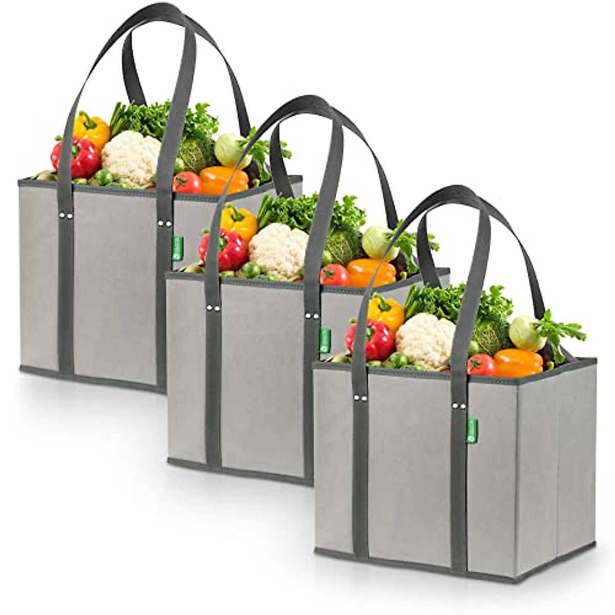 Creative Green Life Ultimate Shopping Bag 5-Pack – Reusable Grocery Box Bags (3) – Insulated Grocery Bags (2) – Premium Quality, Heavy Duty Tote Bag Set