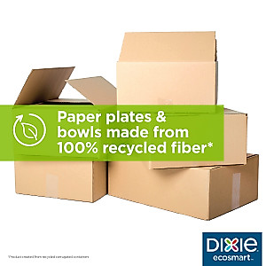 Dixie ecosmart‚ 20oz 100% Recycled Fiber Paper Bowls by GP PRO (Georgia-Pacific), RFB20WS, 500 Count (125 Bowls Per Pack, 4 packs Per Case)