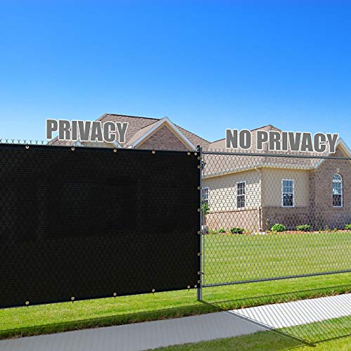 ShadeMart 8' x 50' Black Fence Privacy Screen Windscreen Shade Fabric Cloth HDPE, 90% Visibility Blockage, with Grommets, Heavy Duty Commercial Grade, Cable Zip Ties Included (We Customize Size)