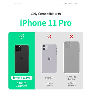 GOOSPERY iPhone 11 Pro Wallet Case with Card Holder, Protective Dual Layer Bumper Phone Case (Black)