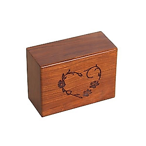 SUPER QUALITY HANDICRAFTS INDIA Wooden Urn Box For Pet Ashes | Handmade Rosewood Keepsake Urns (6 x 4 x 2.75)