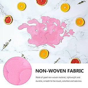 ABOOFAN 8pcs Easter Bunny Utensil Cutlery Holder Pouch Bags Rabbit Silverware Sleeve Fork Spoon Pocket Easter Table Decoration for Holiday Spring Easter Party Favor Pink