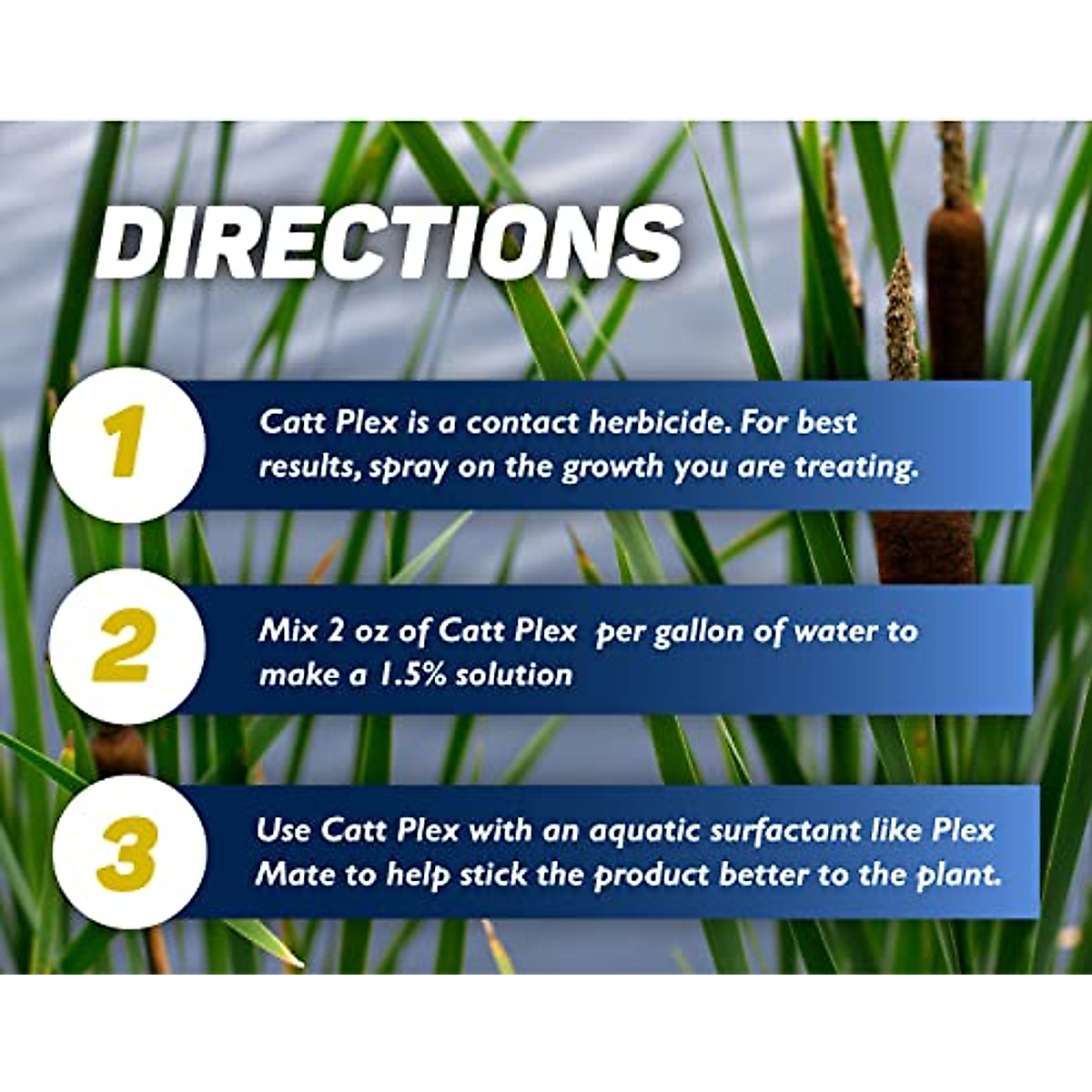 Sanco Industries Catt Plex Herbicide - Aquatic Grade - Works on Cattails, Pond Weeds, Water Lilies, Grass - One Quart 32oz