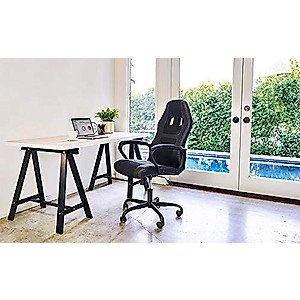 Office Chair Gaming Desk Racing Gaming Chair, PC Gaming Ergonomic Racing Heavy Duty Office Video Game Chair, PU Leather Racing Chair for Home Office Computer Gaming Chairs Video Game Chairs - Black