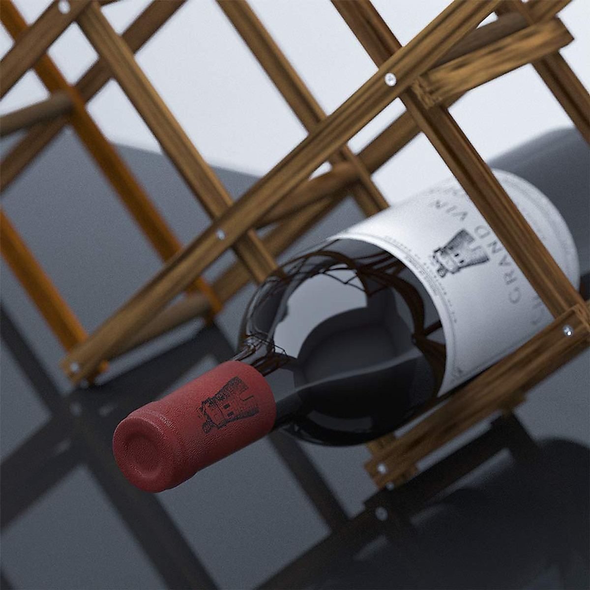 SHUNNAN Wine Rack,Wine Storage Racks Countertop,Foldable Tabletop Free Standing Wine Bottle Stand Holder,6 Bottle Wooden Wine Racks,Display Shelf for Home Kitchen Bar Cabinets(6 Bottle)