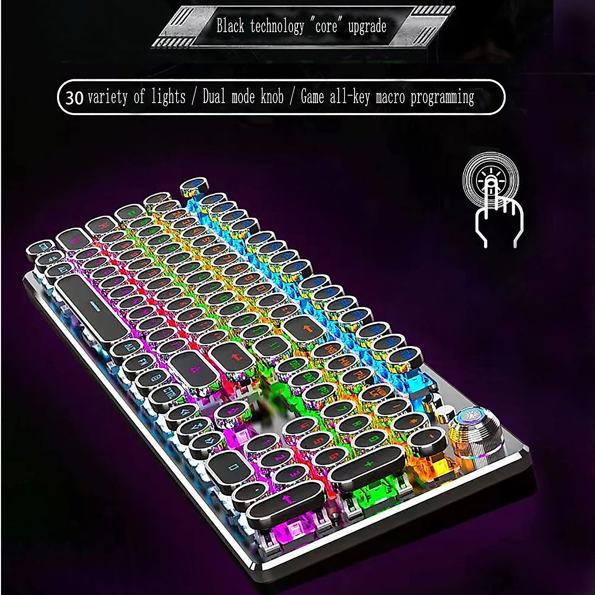 RHXWFDG Gaming Keyboard, 104 Keys Full Metal Panel Mechanical Keyboard, Waterproo&Anti-Ghosting,Computer Keyboard with Programmable Macro Keys for Laptop PC Mac