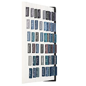 Earthy Blue Bible Tabs for Women and Men, Large Print Laminated Bible Tabs, Easy to Read, Easy to Apply, Bible Journaling Tabs