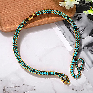 Vintage Snake Necklace Single Layered Turquoise Choker Necklaces Pendant Chain Necklace Summer Beach Accessories Party Favor Gifts 42x1.7cm