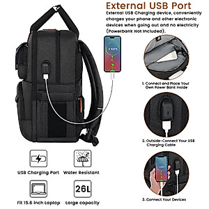 Men's Laptop Backpack, 15.6 Inch Work Backpack for Men & Women, Men's Backpack Purse with USB Charging Port, Teacher Doctor Backpack for Work, Water Resistant College Students Bookbags.