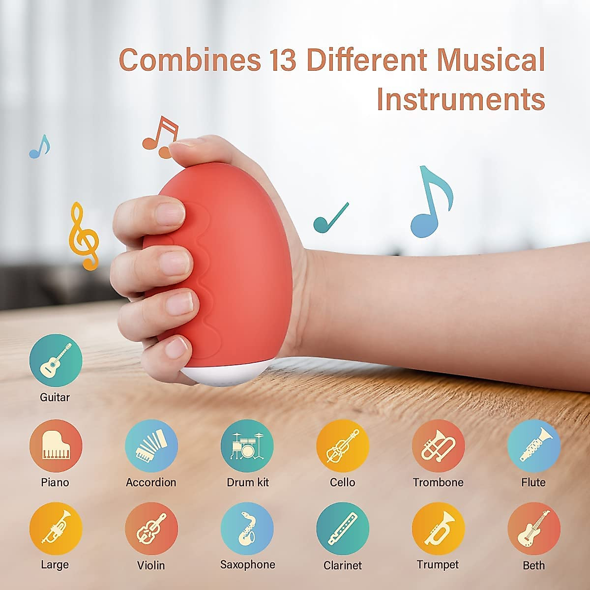summina Smart Hand Piano Electronic Organ Finger Instrument Toy Musical Instrument Gift Including 13 Musical Instruments 10 Repertoires (Blue)