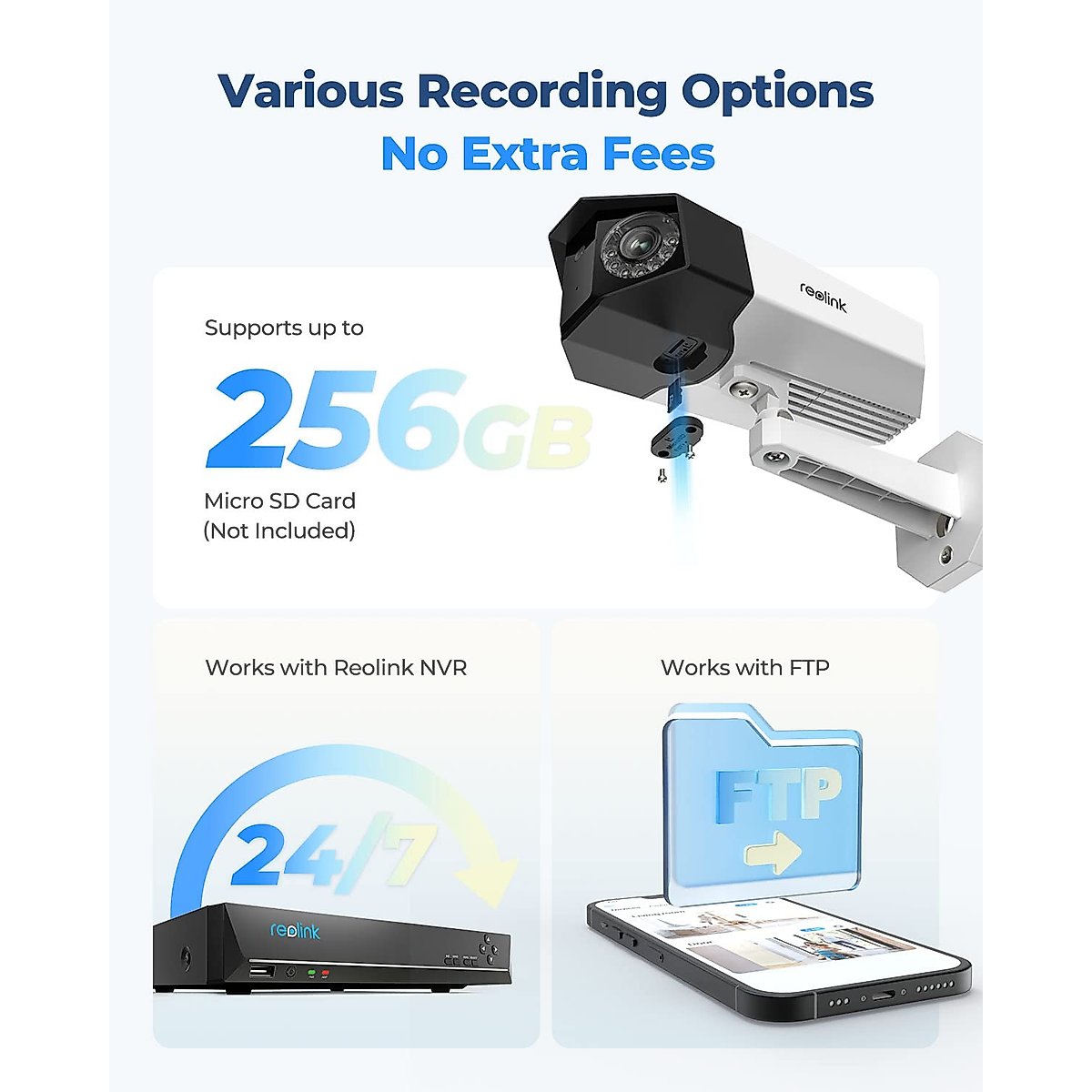 REOLINK 4K PoE Security Camera System, IP Outdoor Cameras 4X Duo 2 PoE with 1x RLN8-410 (Built-in 2TB HDD) Video Recorder