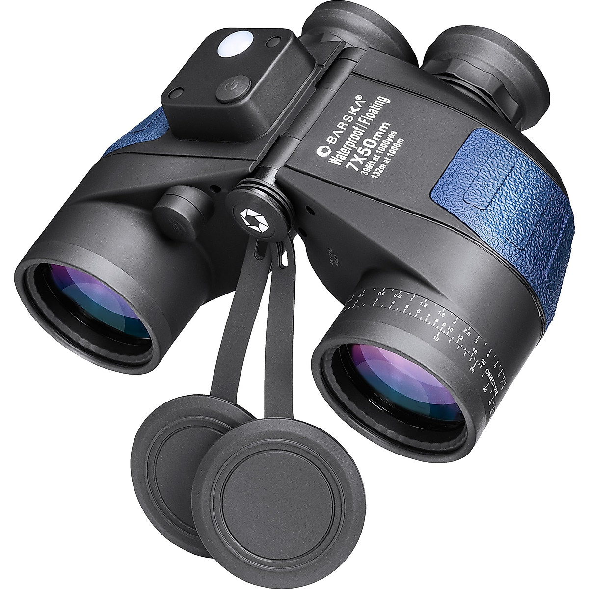 BARSKA Deep Sea Waterproof Floating Binocular w/ Internal Rangefinder & Compass, Blue, 7x50mm (AB10798)