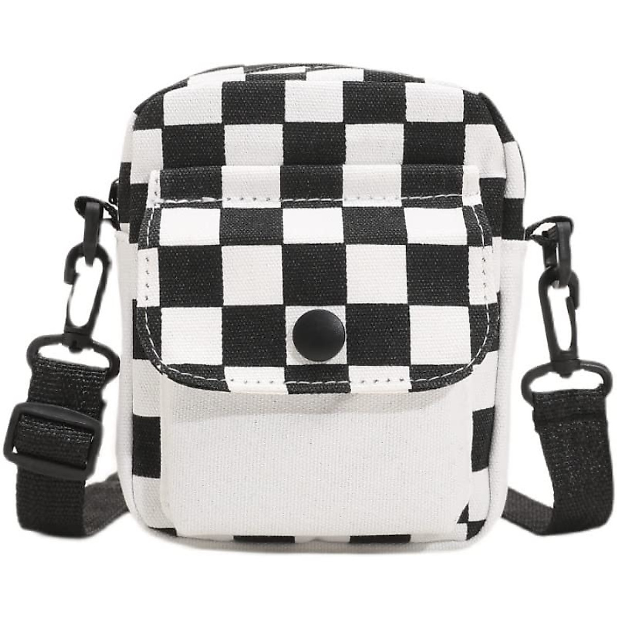 Checkered Bag,Girl's Canvas Shoulder Bag,Trendy Crossbody Handbags,Small Square Bag, Mini Tote Bags