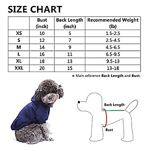 Dog Hoodie with Pocket Pet Warm Sweater for Winter Small Medium Dogs Puppy Coat Red XS