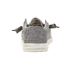 Hey Dude Men's Wally Linen Iron Size 12 | Men’s Shoes | Men’s Lace Up Loafers | Comfortable & Light-Weight