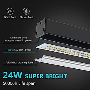 DUKTIG LED Desk Lamp, Double Head Computer Lamp, Bright Modern Desk Lamp - 5 Color Modes and 5 Dimmable, Tall Desk Lamps for Home Office, Studio, Gaming, Architect (24W, Square)