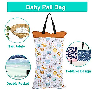Cloth Diaper Bag, Diaper Storage Bag Beautiful Large Pockets Double Zipper for Nappy for Travel(EF160)