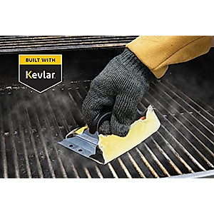 Q-Swiper Steam Clean BBQ Grill Cleaner Set - 1 Grill Brush with Scraper, 2 Heat Resistant Kevlar® Cloths, 1 Tray | Bristle Free | Safe Way to Steam Away Grill Grease & Grime