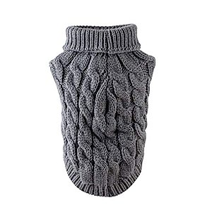 GPPZM Warm Dog Cats Sweater Clothing Winter Turtleneck Knitted Pet Cats Puppy Clothes Costume for Small Dogs Cats Chihuahua Outfit Vest (Size : L Code)