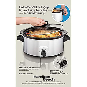 Hamilton Beach 33665 6 Quart Slow Cookers, Silver