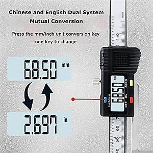 Digital Elevation Marker with Measuring Height 150mm, Magnetic Feet, Millimeter/Inch Conversion, Stainless Steel Base, Depth Gauge Measuring Gauge for Marking On Workpieces
